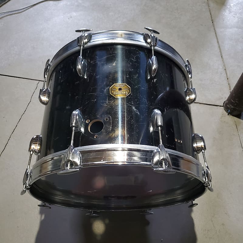 Gretsch 4249 20" bass drum 1976-77 - Black chrome steel | Reverb