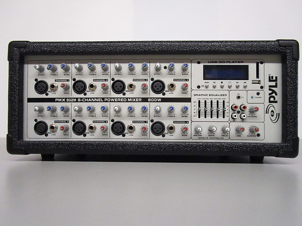 Pyle PMX 802M 8-Channel Powered Mixer, 800W | Reverb