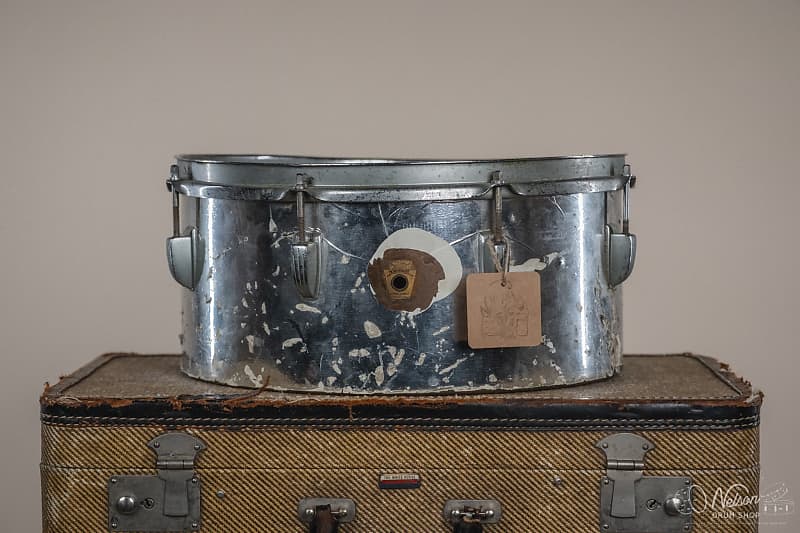 1960s Ludwig Copper Timbale in Silver 'Wrap' - 6.5x14 | Reverb