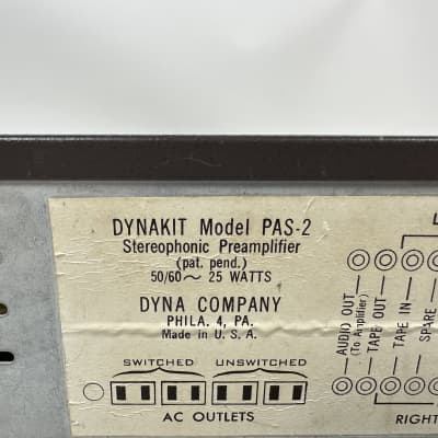Dynaco Dynakit PAS-2 Tube Stereophonic Preamplifier | Reverb