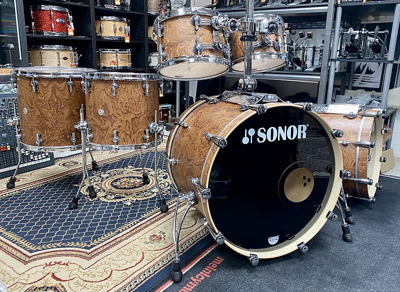 Sonor SQ2 Walnut Roots Semi Gloss 6pc, Vintage Maple Shells. | Reverb