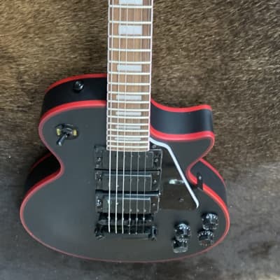 Firefly FFLP Les Paul Matte black with red binding | Reverb