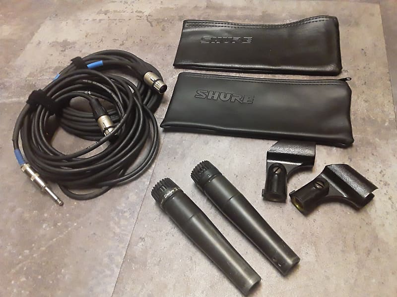 Pair of *Vintage* Shure Unidyne III SM57 Microphones + Stand | Reverb