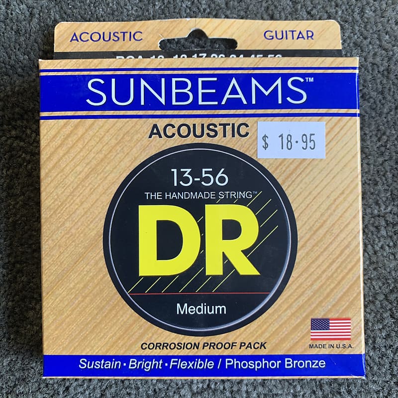 DR Sunbeams Medium Acoustic Guitar Strings 13-56 | Reverb