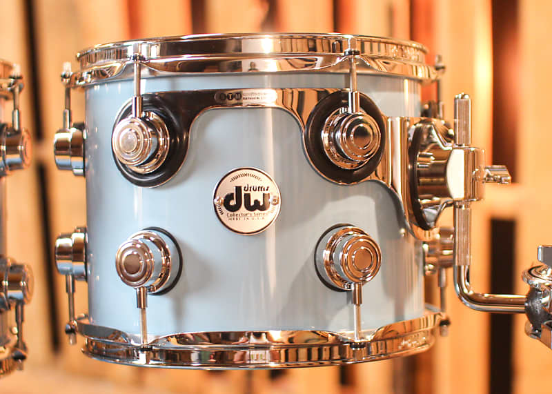 DW Collector's Maple Mahogany Solid Sky Blue Drum Set - | Reverb