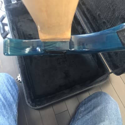 Warmoth 7 String guitar Translucent Blue | Reverb