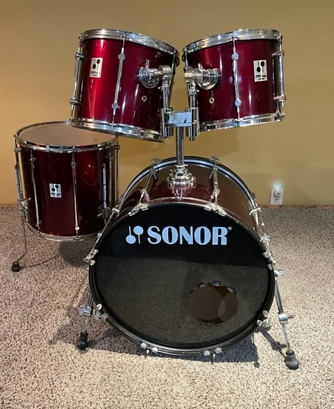 Sonor 4 piece Force 2001 Drums Shell Pack Burgany | Reverb