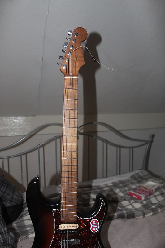 Warmoth natural flamed roasted maple Stratocaster neck 3A | Reverb