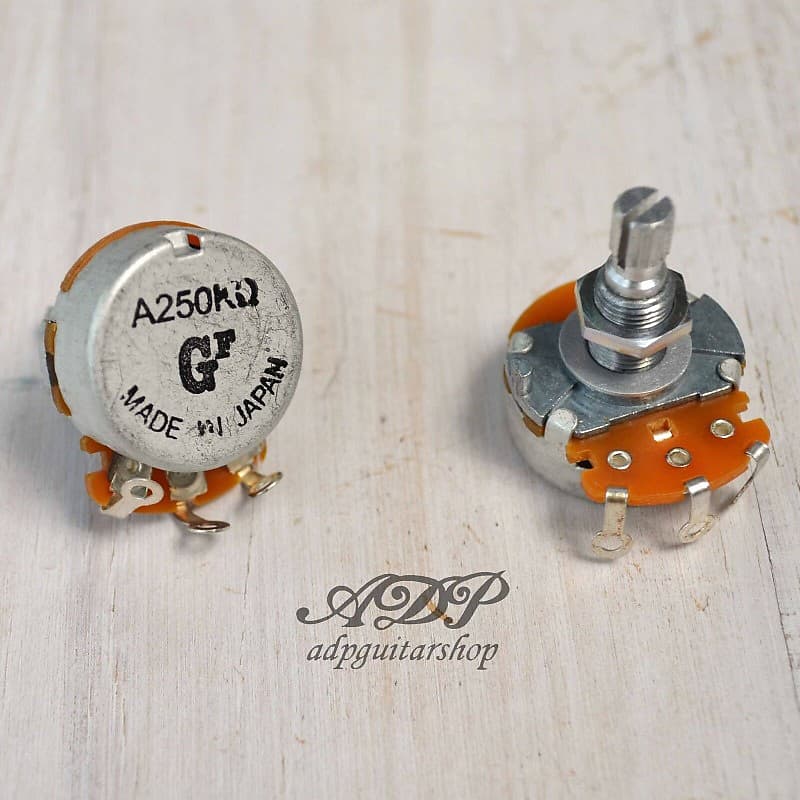 2 Japan 250 Ko Audio split shaft Pots 6/8 mm | Reverb