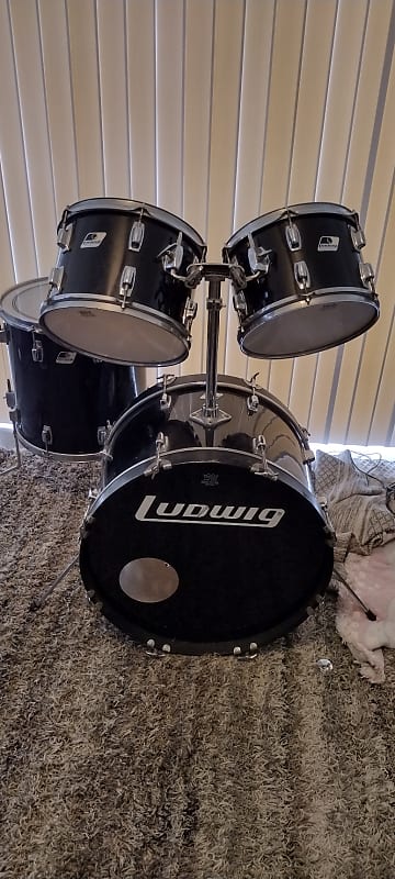 Vintage Ludwig USA Rocker Drum Set Black | Reverb