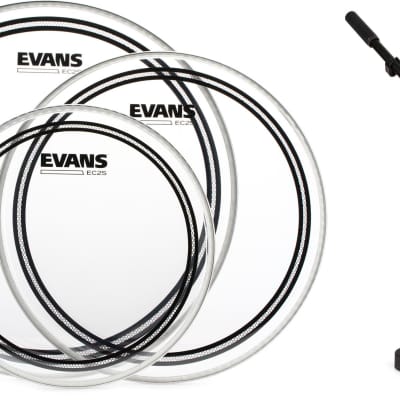 Evans EC2 Clear 3-piece Tom Pack - 10/12/14 inch Bundle with | Reverb