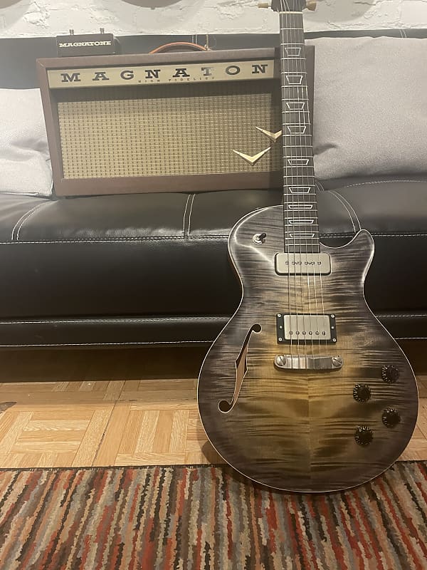 Patrick James Eggle Macon SC Semi Hollow Charcoal burst | Reverb