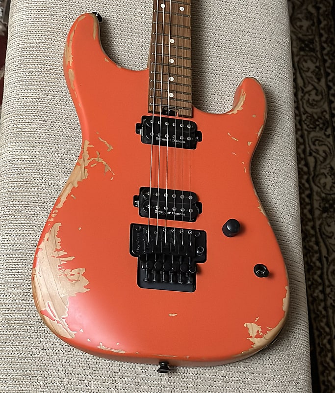 Charvel Pro-Mod Relic San Dimas Style 1 HH FR PF Orange | Reverb