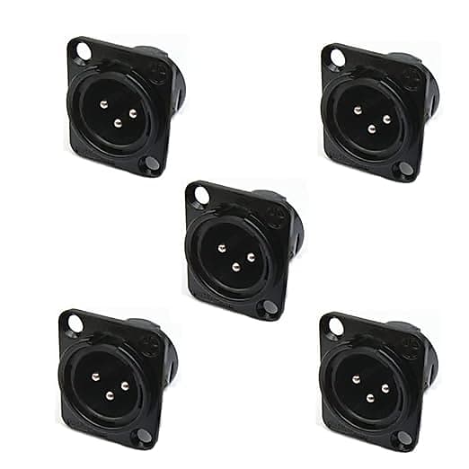 XLR Male Jack 3 Pin Panel Mount Jacks， XLR-M Socket Audio | Reverb