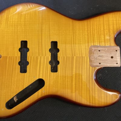 Dillion Jazz Bass Body 2018 - Flamed Amber | Reverb