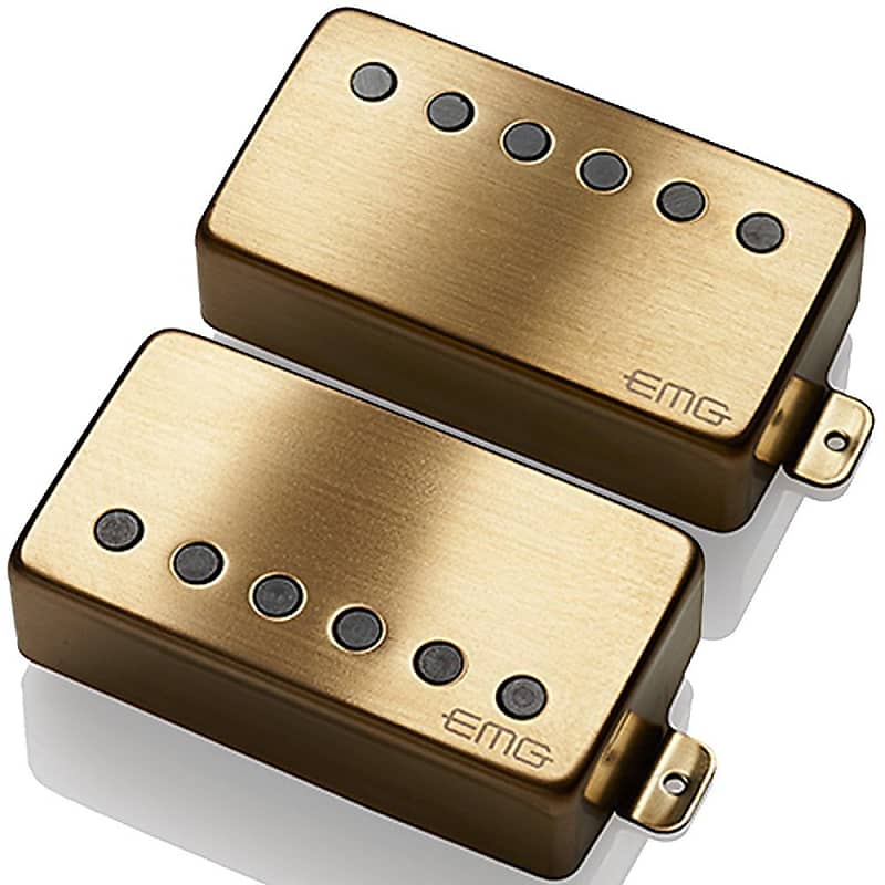 EMG 57/66 Bridge Neck Humbucker Guitar Pickup Set - Brushed | Reverb