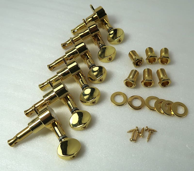 Mini Button 6 In Line SET Gold Die Cast Sealed Back Tuners | Reverb