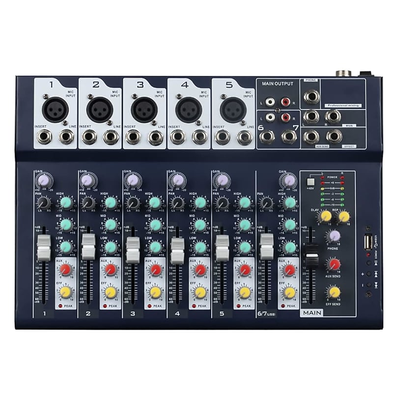 Professional Mixer | 7-Channel 2-Bus Mixer/W Usb Audio | Reverb