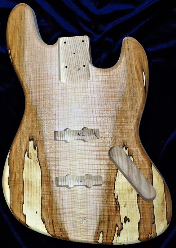 Flamed Spalted Maple Top/Ash Wood Jazz J-BASS Style Body 7lbs | Reverb