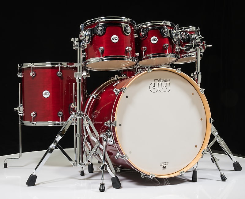 DW Design Series 6pc Drum Set - Cherry Stain | Reverb