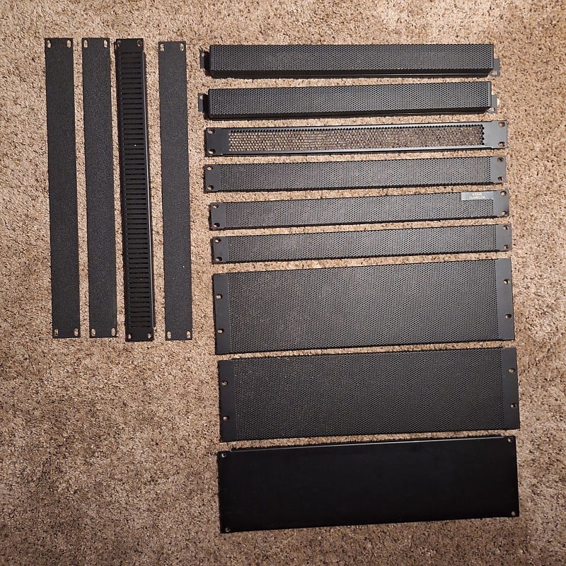 Lot of 13 Rack Blanks 1 & 3 space * Vented * Solid * | Reverb