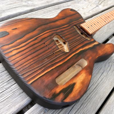 Telecaster "barncaster" body with neck, flamed roasted maple | Reverb