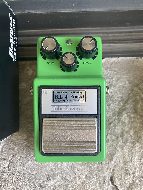 Analogman Ibanez ts9 Silver Mod Green LED electric guitar | Reverb