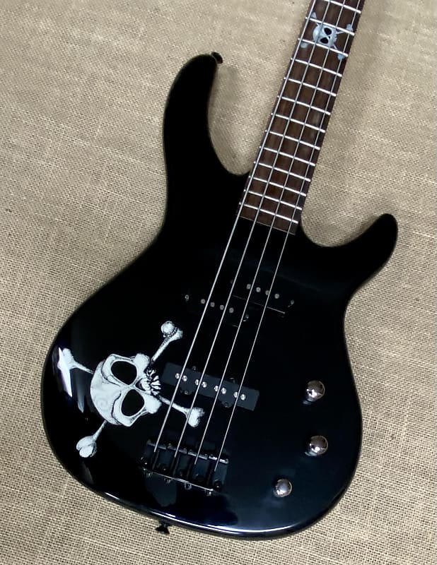 Fender Squier MB4 Bass Skull ☠️ and Crossbones | Reverb