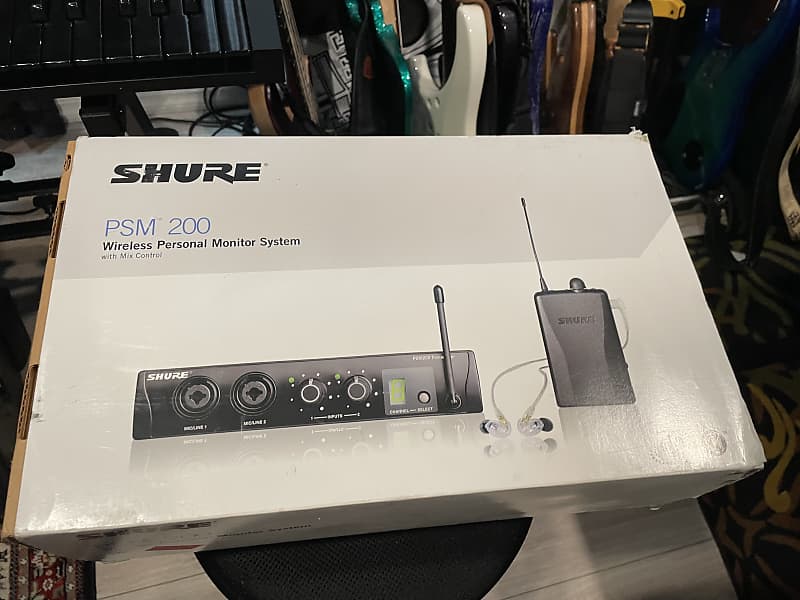 Shure psm 200 xmitter and body pack, no earplugs | Reverb
