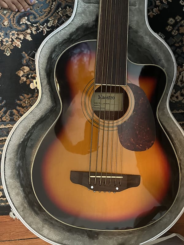 Maestro AW- 7 string acoustic bass 2014 - Sun burst with road | Reverb