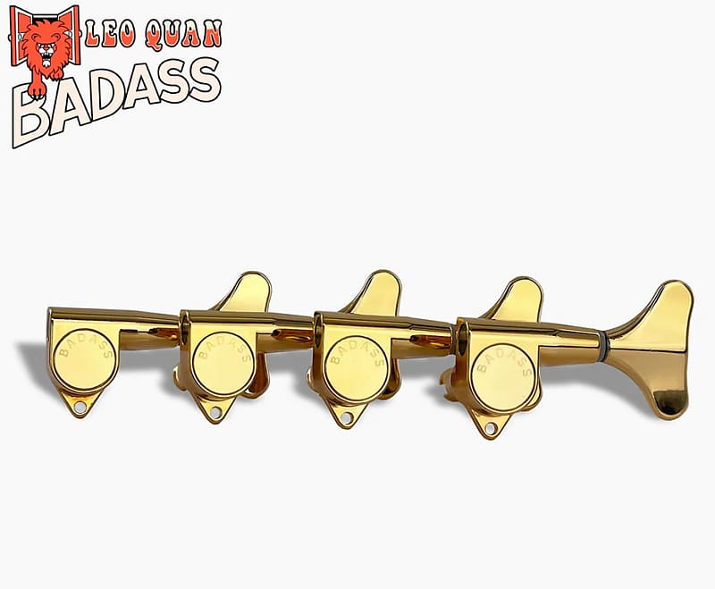 (4) Leo Quan® 4 Inline Gold Badass SGT Sealed Bass Tuners | Reverb (4) Leo Quan® 4 Inline Gold Badass SGT Sealed Bass Tuners | Reverb
