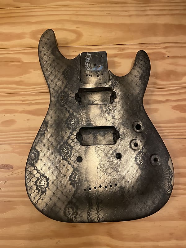 7 string body black/gold lace finish | Reverb