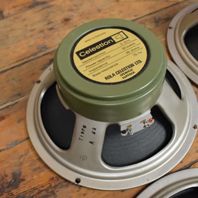 Quad of original Rola Celestion Greenbacks from 1973 G12H | Reverb