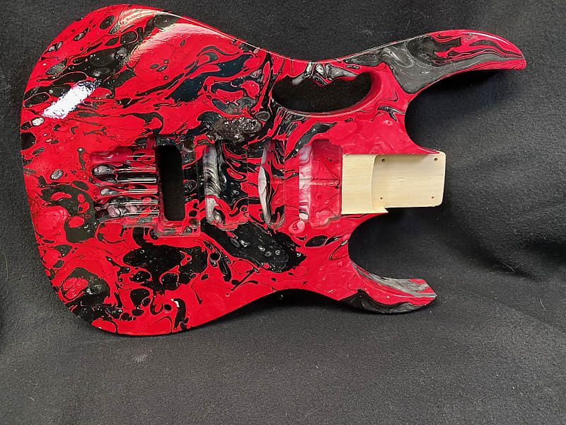 Swirled Basswood 6 string Jem style guitar body, HSH, OSNJ - | Reverb