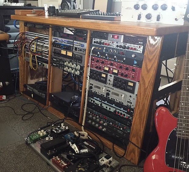 Solid Oak 3 bay studio rack furniture (51 total spaces) | Reverb