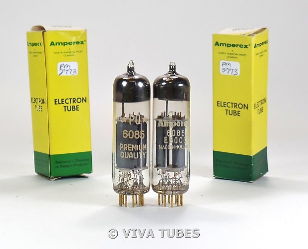 NOS NIB Matched Pair Amperex PQ Holland 6085 [E80CC] Gold | Reverb