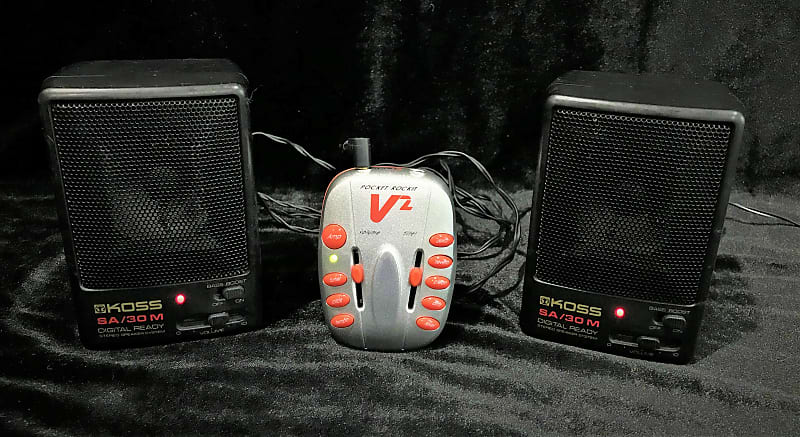 V2 Pocket Rockit headphone guitar amp with a set of KOSS | Reverb