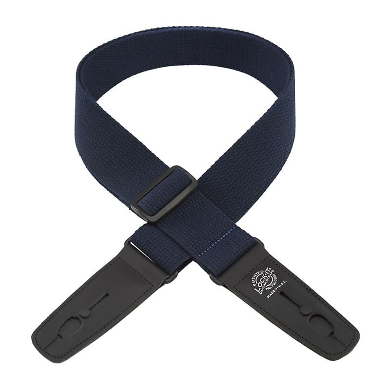 Lock-It Straps Cotton Series 2 in. Guitar Strap - Navy Blue | Reverb