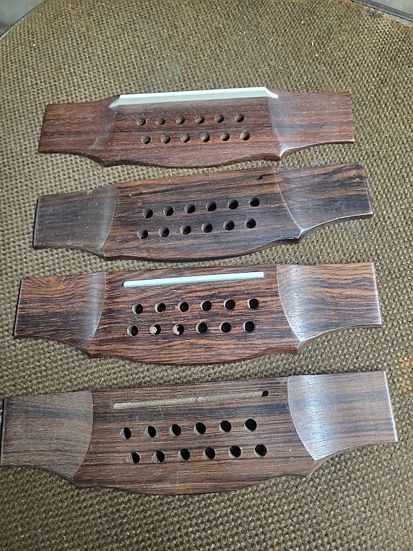 Unknown (4) Rosewood acoustic 12 string guitar bridges | Reverb