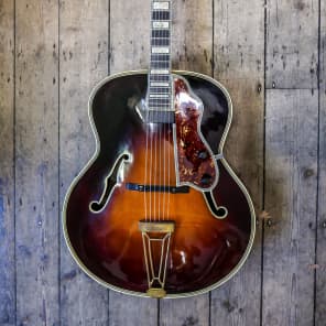 1946 Levin Deluxe Sunburst Non cutaway archtop and hardshell | Reverb