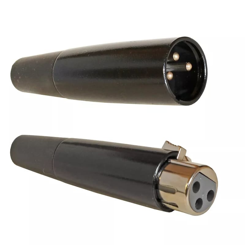Pair Black Metal Mic Microphone 3 Pin Xlr Male & Female Plugs | Reverb