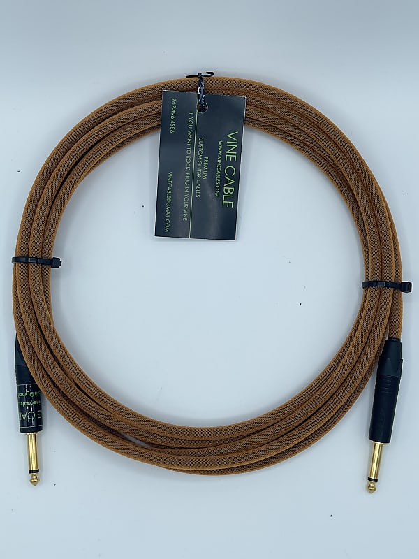 Vine Cable 15 Feet Straight Gold/Straight Gold - Orange | Reverb