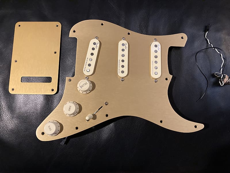 Fender Ultra Stratocaster Loaded Pickguard Gold Anodized | Reverb