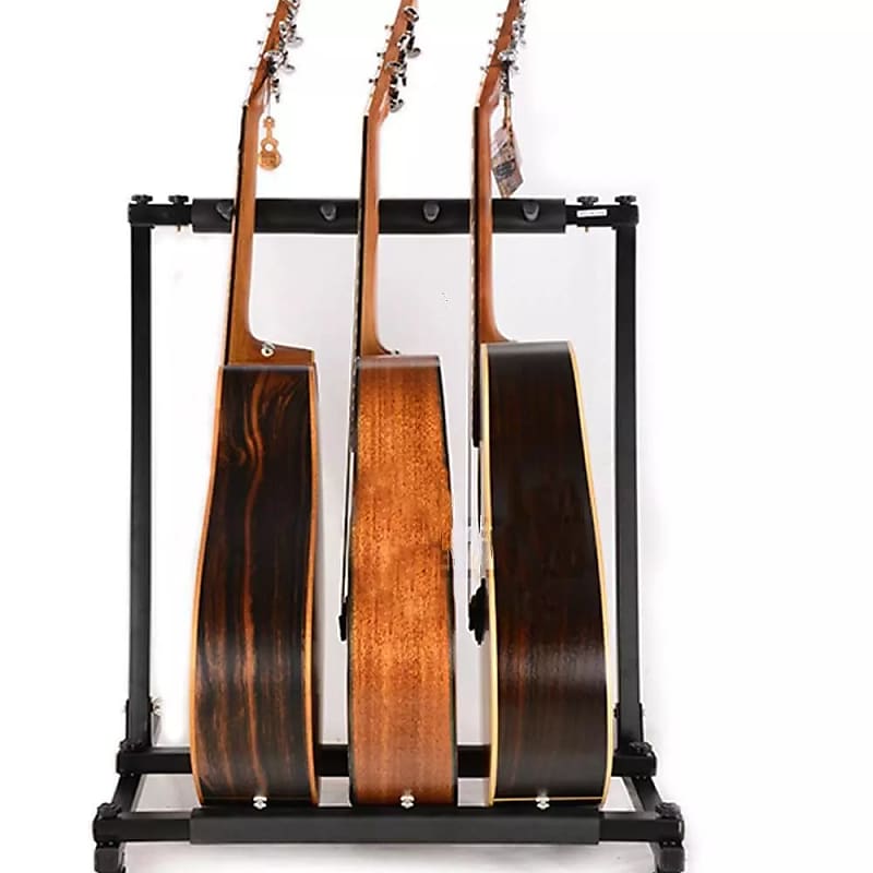 3 Triple Folding Multiple Iron Guitar Bass Holder Rack Stand | Reverb