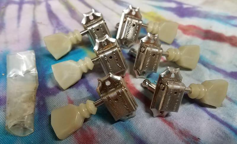 Kluson 3+3 Gibson Deluxe double line double ring NOS machine | Reverb