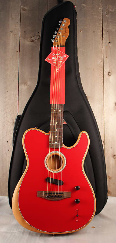 Fender Acoustasonic Player Telecaster Custom FERRARI ROSSO | Reverb