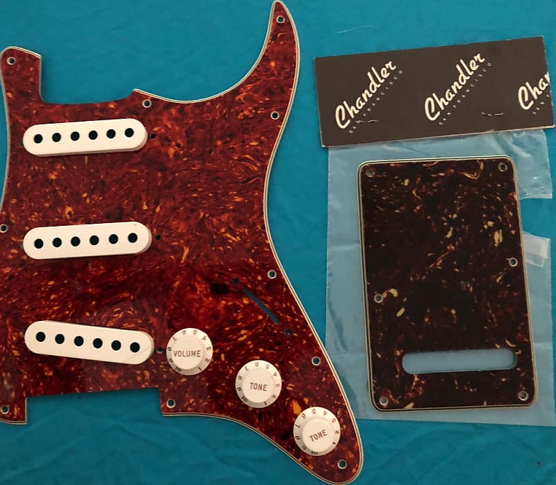 Vintage Chandler Tortoise Pickguard Set for USA Fender | Reverb