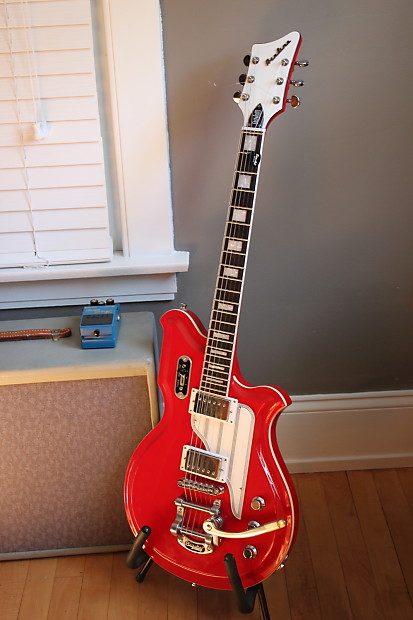 Eastwood Airline Map Guitar Red | Reverb