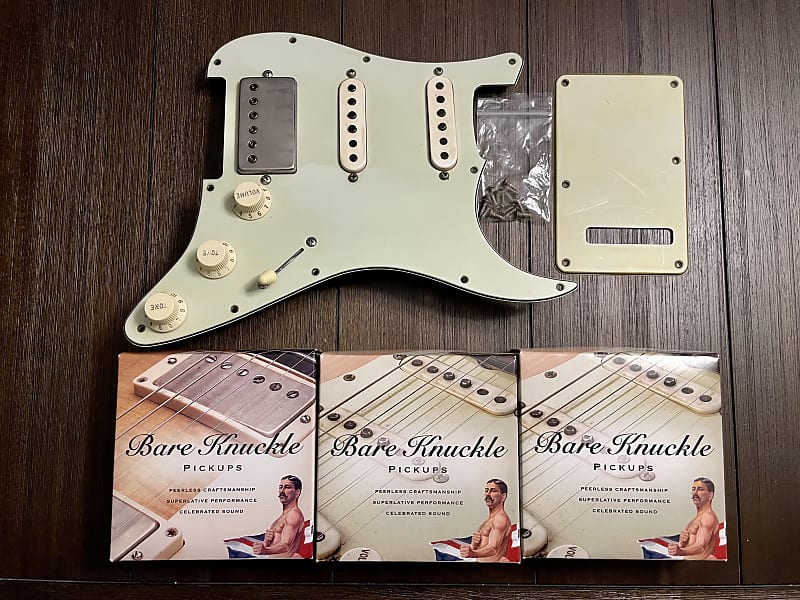Custom HSS Loaded Stratocaster Pickguard, Aged Mint Green | Reverb