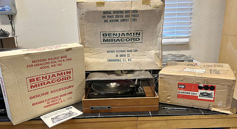 Vintage ELAC Benjamin Miracord 50H Auto Turntable w/ Shure | Reverb